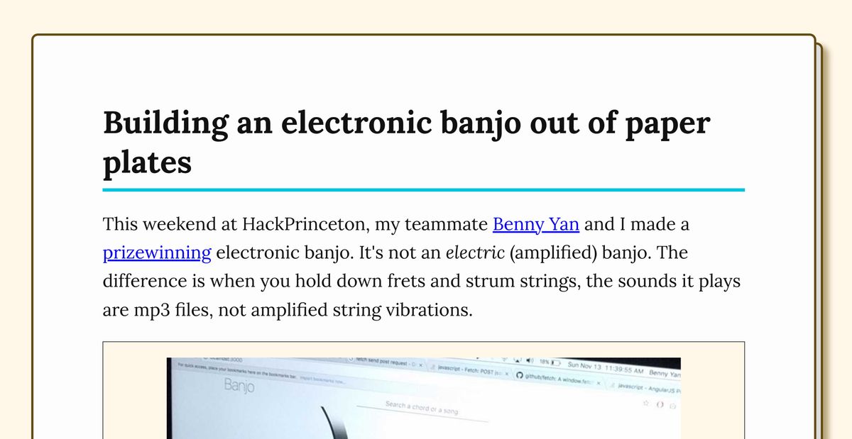 Building an electronic banjo out of paper plates